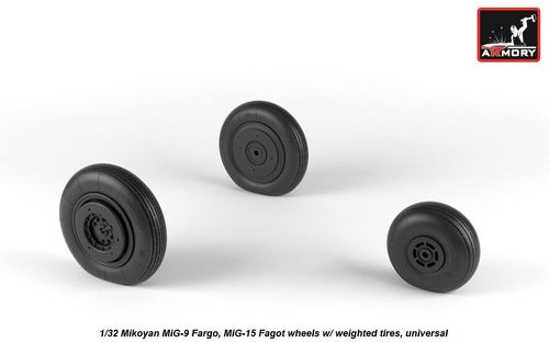 Armory Models Group AW32013 Mikoyan MiG-9 Fargo / MiG-15 Fagot (early) wheels w/ weighted tires