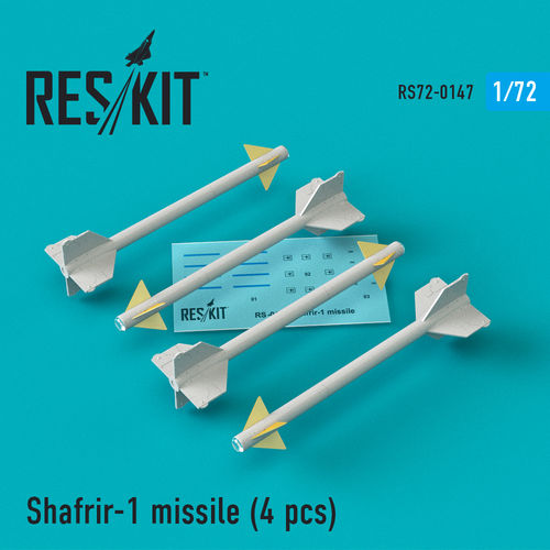 DISCONTINUED RES/KIT 72-0147 Shafrir-1 missile (4) pcs (Mirage 3C, Mirage 3CJ, Vautour II)