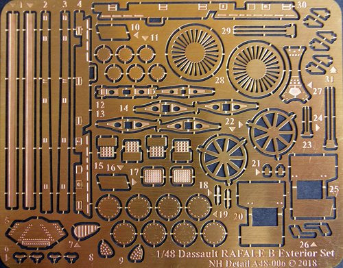NH Detail A48-006 Dassault Rafale B Exterior Set for Hobby Boss (80317)