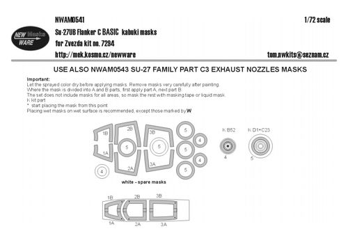 New Ware AM0541 Su-27UB Flanker C BASIC kabuki masks for Zvezda