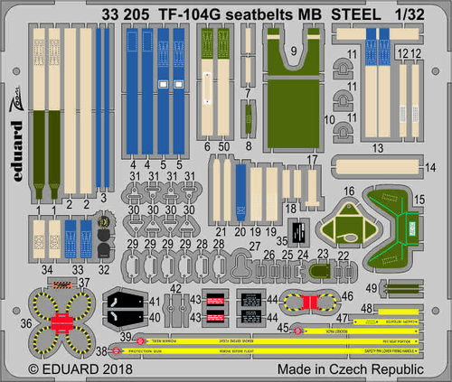 Eduard 33205 TF-104G seatbelts MB STEEL ITALERI