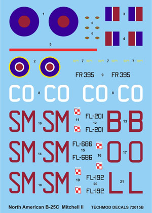 Techmod 72015 North American B-25C Mitchell II