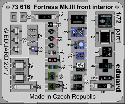 Eduard 73616 Fortress Mk.III front interior AIRFIX