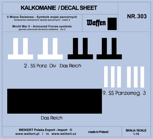 Weikert Decals DEC303 Oznaczenia niemieckich dywizji pancernych - vol.3