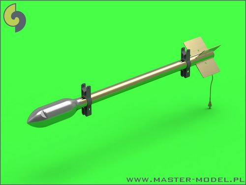 Master AM-24-012 British 3in Rocket RP-3 with 60LB SAP heads (8pcs) – for late Mk III rail – used on Typhoon, Mosquito, Beaufighter, Hurricane etc.