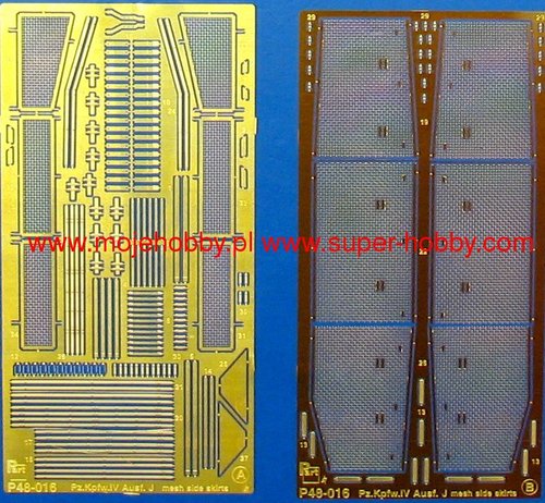 Part P48-016 Pz.Kpfw.IV Ausf.J mesh side skirts Tamiya