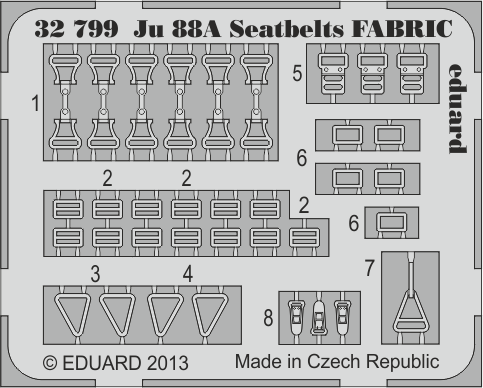 Eduard 32799 Ju 88A seatbelts FABRIC REVELL