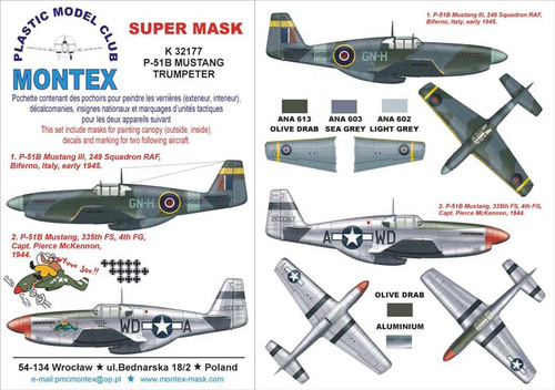 Montex K32177 P-51B Mustang Trumpeter