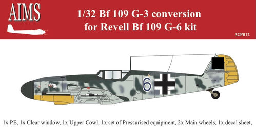 Aims 32P012 Messerschmitt Bf-109 G-3 - Conversion Set (designed to be used with Revell kits)