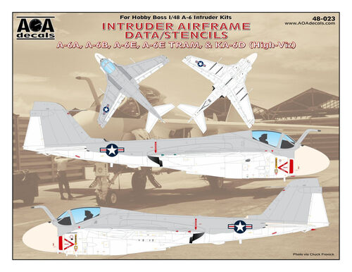 AOA decals 48-023 Intruder Airframe Data/Stencils And Markings - A-6A, A-6B, A-6E, A-6E TRAM And KA-6D (High-Viz) (For HobbyBoss)