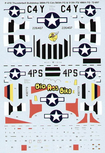 Microscale 72897 Republic P-47 D Thunderbolt 'Bubbletop' (2 schemes)