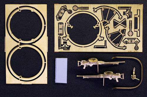 Mini World A4877 Stripped Lewis Mk I Twin MG With A Shortened Radiator On The Scarff Ring