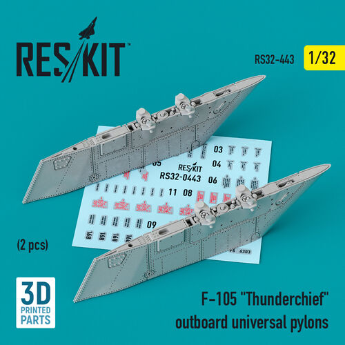 RES/KIT 32-0443 F-105 "Thunderchief" Outboard Universal Pylons (2 pcs)