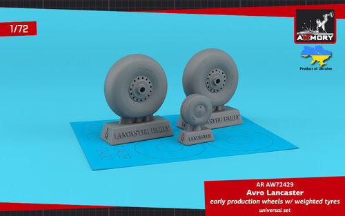Armory Models Group AW72429 Avro Lancaster Early Production Wheels With Weighted Tyres - Universal Set