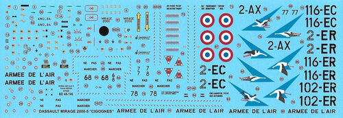 Berna Decals 48146 Dassault Mirage 2000-5F 'Cigognes' (6 schemes)