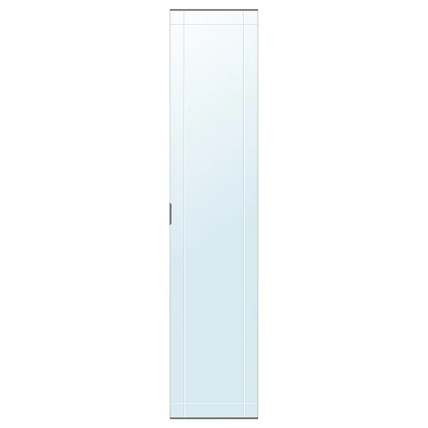 Vrata s ogl. i šarkama za tiho zatv, siva, 50x229 cm