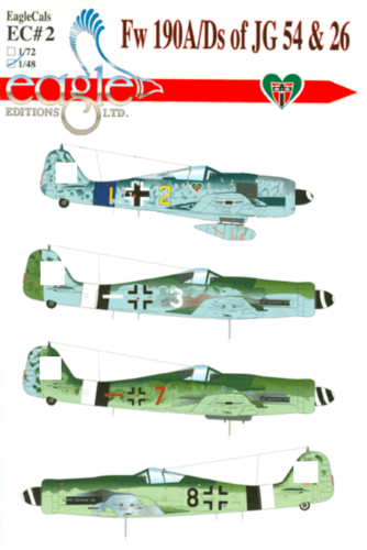 Eagle Editions D2-48 EC-2; 3 Fw 190 D-9s, 1 A-8