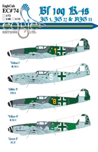 Eagle Editions D74-72 Bf 109 K-4s JG 3, JG 27, NJG 11