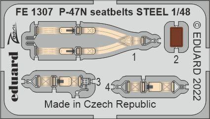 Eduard FE1307 P-47N seatbelts STEEL ACADEMY