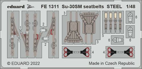 Eduard FE1311 Su-30SM seatbelts Steel Great Wall Hoby
