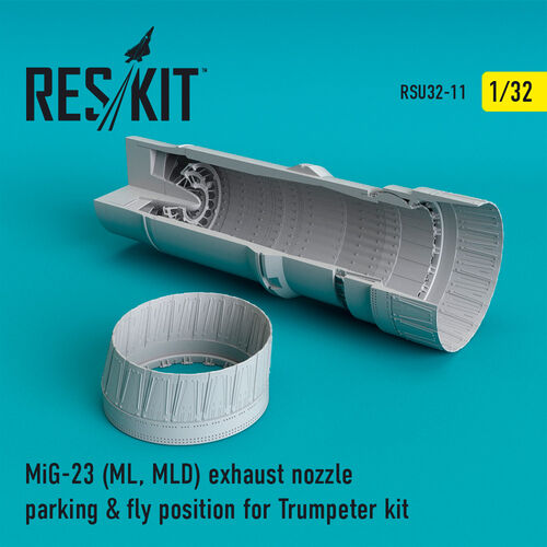 DISCONTINUED RES/KIT U32-0011 MiG-23 (ML, MLD) exhaust nozzle parking & fly position for Trumpeter kit