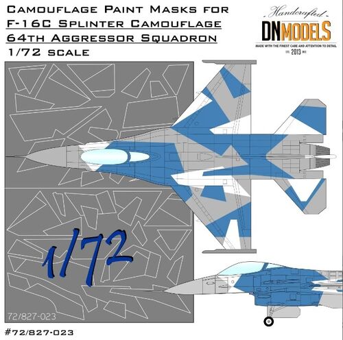 DN Models 72-827-023 Camouflage Paint Masks For Splinter F-16C 64th Aggressor Squadron