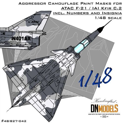 DN Models 48-827-042 ATAC Aggresssor F-21/Kfir C.2 Camouflage Paint Masks With Numbers And Insignia