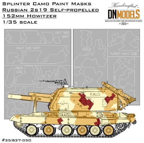 DN Models 35-827-050 2S19 Msta-S Splinter Camouflage Paint Masks Set
