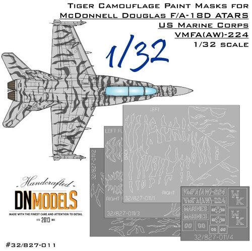 DN Models 32-827-011 Tiger Camo Paint Masks For ATARS F/A-18D Hornet VMFA(AW)-224
