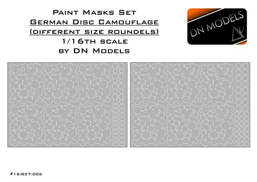 DN Models 16-827-006 Paint Mask Set WWII 1946 German Disc Camo (Different Size Roundels)