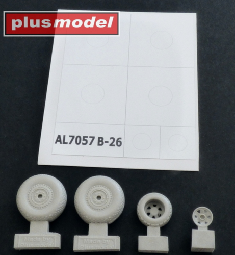 Plus Model AL7057 B-26 Marauder late wheels diamond tread