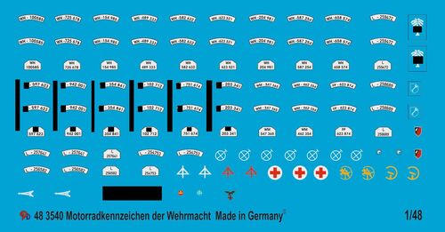 Peddinghaus-Decals 3540 Motorbike Licence Plates Of The German Army