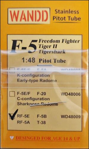 WandD STUDIO WD48009 F-5 Freedom Fighter Tiger II Tigershark Pilot Tube