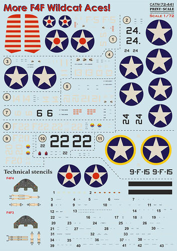 Print Scale 72-441 F4F Wildcat Aces (with 3D instrumental panel)