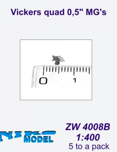NIKO MODEL ZW4008B Vickers Quad 0,5" Machine Gun 5 to a pack