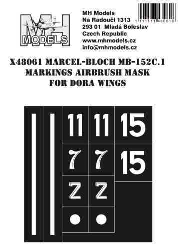 MH Models X48061 Marcel-Bloch MB-152C.1 Markings airbrush mask