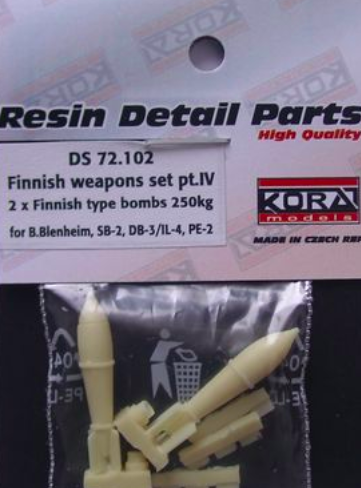 Kora Models DS72102 Finnish weapons set IV - 2x250kg bombs
