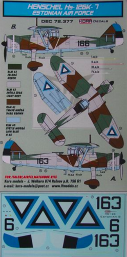 Kora Models Dec72377 Hs-126K-7 Estonian Air Force