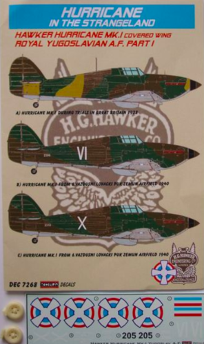 Kora Models Dec7268 H.Hurricane Mk.I Yugoslavia Part I.