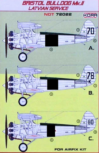 Kora Models NDT72022 Bristol Bulldog II Latvian