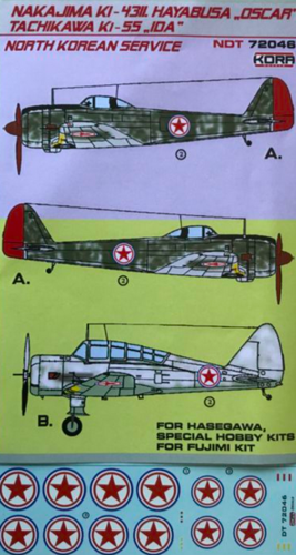 Kora Models NDT72046 Nakajima Ki-43III Hayabusa / tachikawa Ki-55 Ida North Korean service