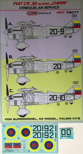Kora Models NDT72077 Fiat CR. 32 Quater "CHIRRI" Venezualan service