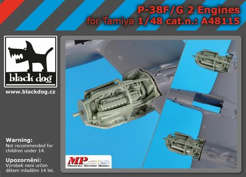 Black Dog A48115 P-38 F-G engines for Tamiya
