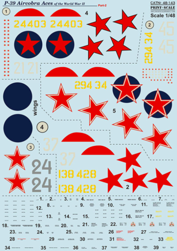 Print Scale 48-143 Р-39 Aircobra Aces of the World War II Part 2