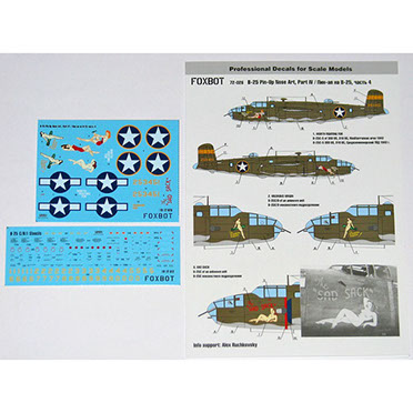 FOXBOT 72-026 U.S.A.F. North American B-25C/D Mitchell Pin-Up Nose Art and Stencils (Part IV)