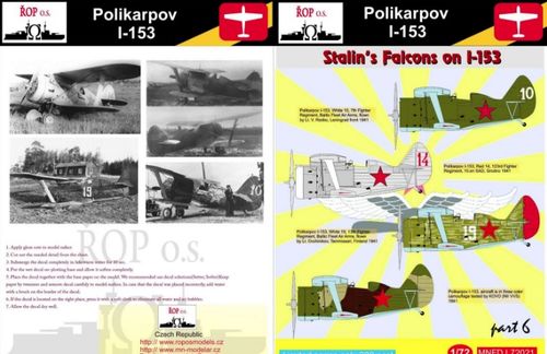 Ropos Models MNFDL72021 Polikarpov I-153 - Stalin's Falcons on I-153