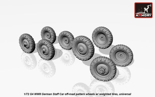 Armory Models Group AC7340 Mercedes G4 wheels with weighted tires, off-road pattern