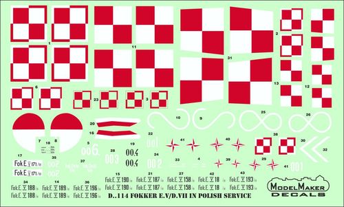 Model Maker Decals D48114 Fokker E.V/D.VIII in Polish service