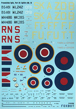 FOXBOT 48-016 British fighter Supermarine Spitfire Mk. IX "Presentation Spits" Part # 3