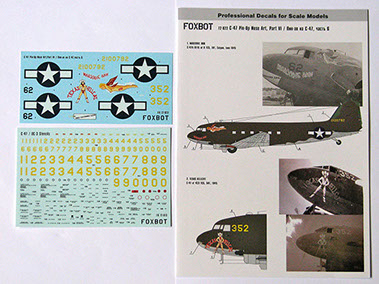 FOXBOT 72-022 Douglas C-47 Skytrain/Dakota "Pin-Up Nose Art and Stencils" Part # 6
